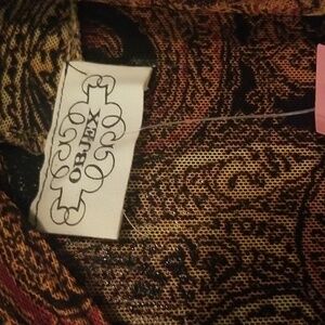 Objex | Jackets & Coats | Womens Objex Sheer Paisley Print Jacket Brown ...